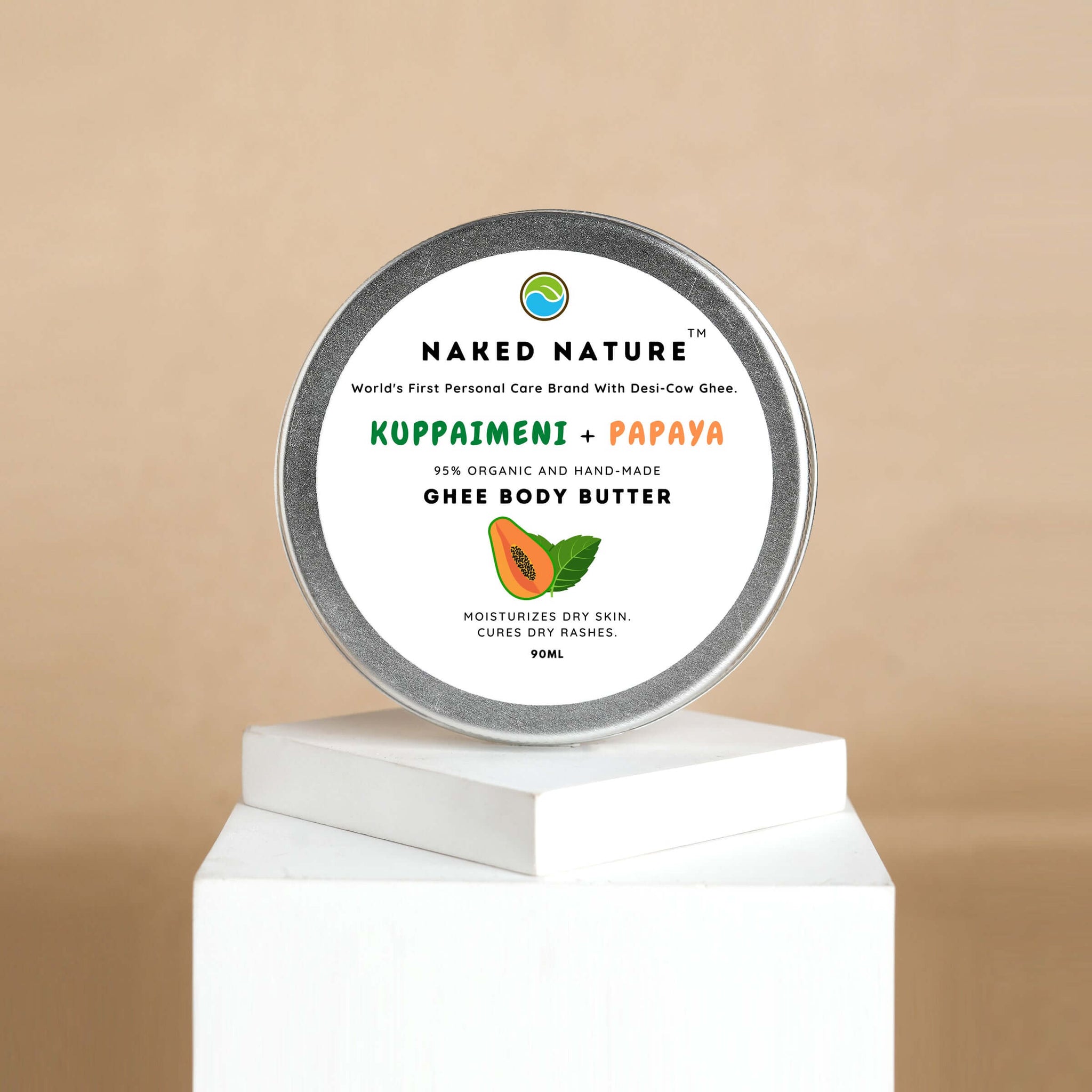 Naked Nature Ghee Body Butter (Kuppaimeni + Papaya) - Moisturizes Dry ...